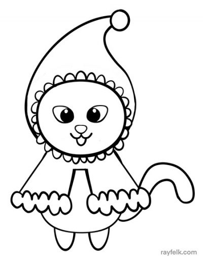 Christmas Cat Coloring Pages: Free Printable PDFs