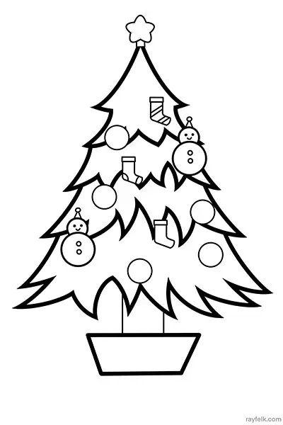 Christmas Tree Coloring Pages: Free PDF Printables - RAYFELK