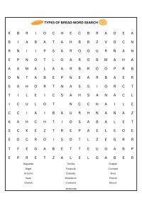 Types of Bread Word Search
