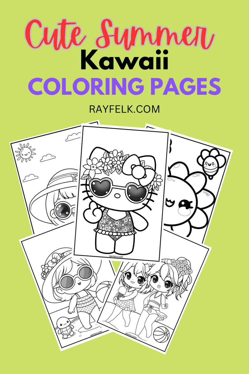 Cute Summer Kawaii Coloring Pages
